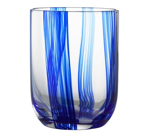 Stripe drikkeglass 39 cl blå striper