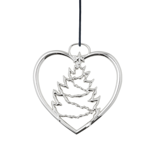 Karen Blixen juletre i hjerte h7,5 forsølvet