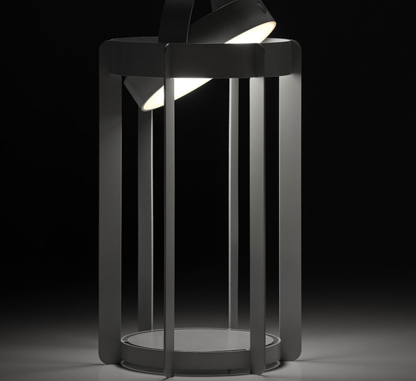 Firefly LED-lykt 30 cm aluminium soft grå