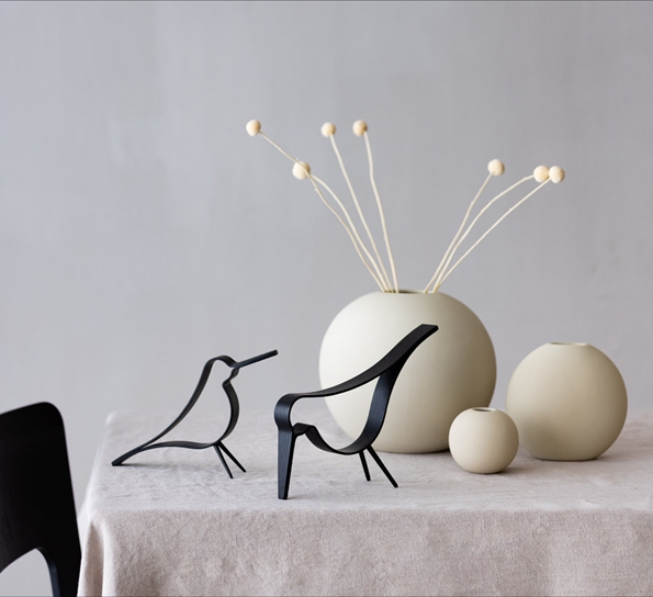 Woody Bird sortbeiset eik medium